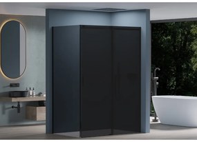 Cerano Santoro, sprchová zástěna 70x195 cm, 6mm šedé sklo, černý profil, CER-CER-424996