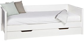 Hoorns Bílá borovicová postel Warde 90x200 cm