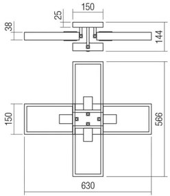 Redo 01-1969 - Stropní svítidlo TIMBER 4xE27/42W/230V
