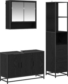 Sada koupelnového nábytku 3 ks Černý dub 35 x 37,5 x 166 cm 3402416