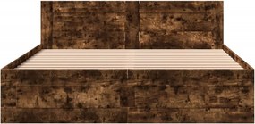 Rám postele s čelem kouřový dub 160 x 200 cm kompozitní dřevo 3295552