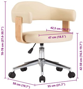 vidaXL Marketos Otočné jídelní židle 4 ks krémové umělá kůže