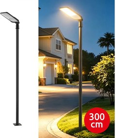 Brilagi-LED Venk. lampa se sloupem a kl. 3 m URBANLIGHT LED/100W/230V černá IP65