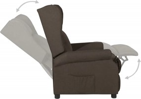 Polohovací křeslo tmavě hnědé textil 340954