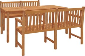 3dílný zahradní jídelní set masivní teakové dřevo 3157156
