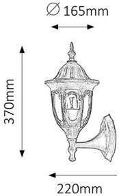 Rabalux 8372 - Venkovní nástěnné svítidlo MILANO 1xE27/60W/230V
