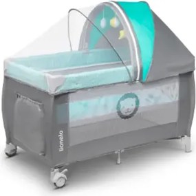 LIONELO Postýlka cestovní Sven Plus Turquoise Grey