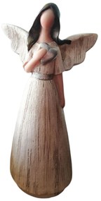 Soška anděl s patinou 22cm  třpytivý