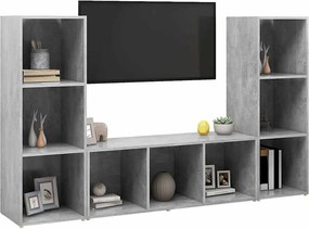 TV skříňky 3 ks betonově šedé 107 x 35 x 37 cm dřevotříska 3079965