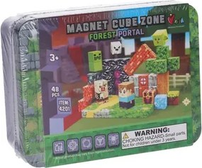 WIKY Stavebnice Magnet Cube Zone - Forest Portal / 48 dílků / Plast /