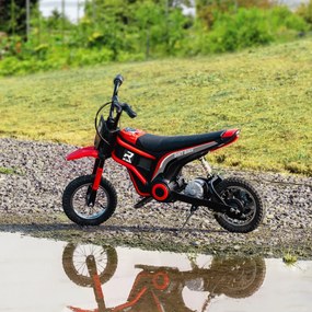 HOMCOM Elektrická Motorka pro Děti s Motorem 24V 350W, Rychlostní Mód 8-16 KM/H, 12-Palcové Pneumatické Pneumatiky, Elektrická Motorka s Hudebními Sv…