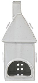 Domeček porcelánový šedivý, lesklý, na čajovou/LED svíčku KER405-M