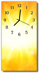 Skleněné hodiny vertikální Sluneční světlo žluté