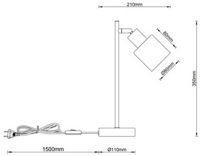 Globo 54114-1T - Stolní lampa TRENT 1xE14/25W/230V