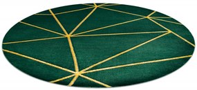 Dywany Łuszczów, Kusový koberec Emerald 1013 green and gold kruh, 200x200 (průměr) kruh, zelená, chodba / předsíň