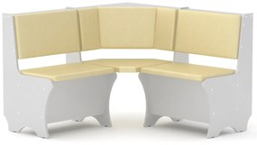 Rohová lavice CHILE bílá vinyl slonová kost