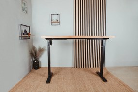 Wudboys Polohovatelný pracovní stůl WORKER Barva kovu: Černá, Dřevo: Dub lamino - dle vzorníku, Rozměr: 1700x800, moderní skandinávský styl