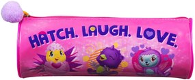 _Ostatní 1_ Oválný školní penál na zip Hatchimals 21x8cm růžový s bambulkou 6659