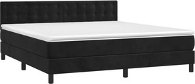 Box spring postel s matrací černá 160x200 cm samet 3141553
