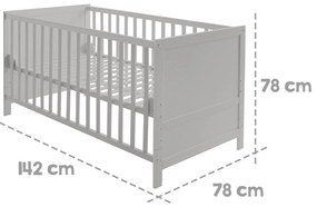 Světle šedá postýlka 70x140 cm – Roba