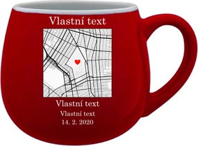 Personalizovaný keramický buclatý hrneček s mapou
