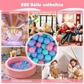 Costway Φ105Dětská míčová jáma s200Ocean balls a omyvatelný potah z umělé kůže