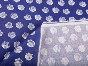 Biante Dětský bavlněný závěs Sandra SA-214 Bílé puntíky na modrém 130x180 cm