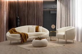 Designová 3-místná sedačka Zeena 255 cm krémová