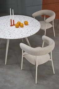 Jídelní stůl Aramis 120 cm terrazzo bílý