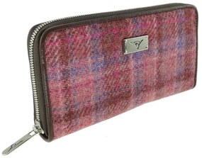 Peněženka Staffa Harris Tweed Pink Check - Glen Appin