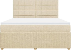 Box spring postel s matrací krémová 180x200 cm textil 3294440