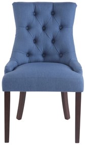 Jídelní židle Mossley - látkové čalounění - tmavé nohy | modrá
