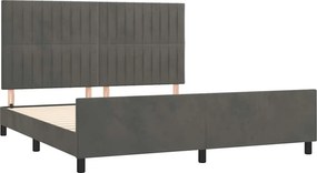 Rám postele bez matrace tmavě šedý 160 x 200 cm samet 3125886