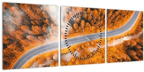 Obraz - Horská silnice (s hodinami) (90x30 cm)