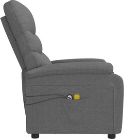Elektrické masážní křeslo tmavě šedé textil 3073695