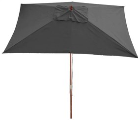 Slunečník Florida 2x3m - polyester/dřevo 6kg - antracit