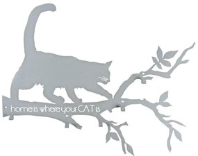 Kovový nástěnný věšák kočka 57x43,5cm různé barvy Barva: Bílá