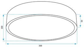 Toolight Toolight, LED stropní svítidlo 30cm 24W APP1404-C, hnědá-bílá, OSW-03085