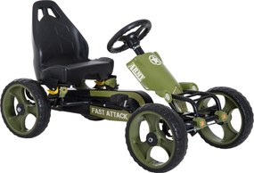 HOMCOM Motokára šlapací auto s ruční brzdou Nastavitelné sedadlo od 3 let Zelená 105 x 54 x 61 cm