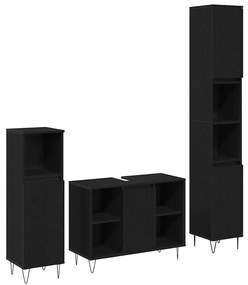 Sada koupelnového nábytku 3 ks Černý dub 30 x 30 x 180 cm 3378509