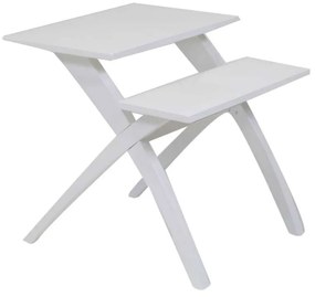 Bílý dvouúrovňový odkládací stolek Mauro Ferretti Lane