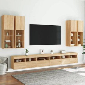 7dílná obývací stěna s LED osvětlením dub sonoma 3216780
