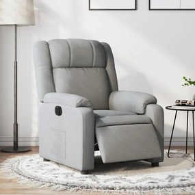 Elektrické polohovací křeslo světle šedé textil 3205178