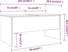 vidaXL Konferenční stolek 102 x 50,5 x 46,5 cm kompozitní dřevo [809723] Barva: Černá