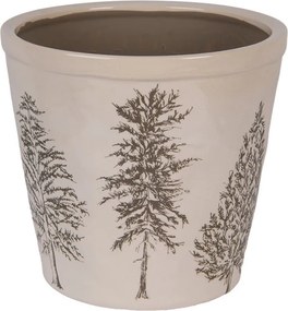 Béžový obal na květináč se stromky Natural Pine Trees XL - Ø 21*20 cm