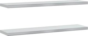 Nástěnné police 2 ks 100 x 23,5 cm stříbrné nerezová ocel 30280