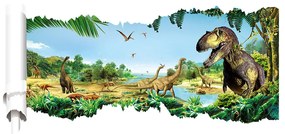 Živá Zeď Samolepka Dinosauři a Tyranosauři