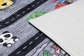 Dywany Łuszczów, Dětský kusový koberec Bambino 2092 Streets cars anthracite, 140x190, vícebarevná, dětský pokoj
