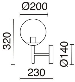 Exo 984F-G05X1A-32 nástěnné svítidlo Oxy, chrom, průhledné, E27, ø20cm, IP40