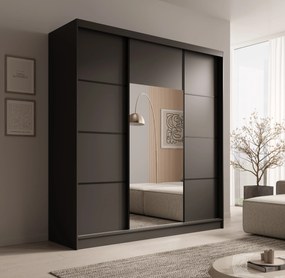 ADRK Furniture Šatní skříň s posuvnými dveřmi Keri 200 ADRK-SW-KER-200-BB